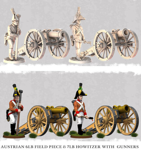 Germania-Figuren 72-NAP-9061b Austrian Artillery - 7-Pounder Howitzer