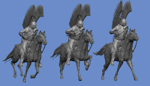 NEW! Germania-Figuren 72-0203b Vienna 1683 Polish Army Winged Hussars Galloping Horses Version B (Metal Lances)