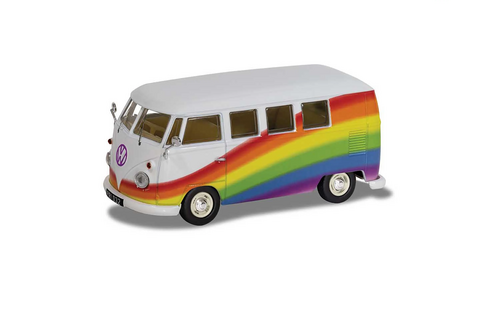NEW! Corgi CC02739 Volkswagen Campervan - Peace Love and Rainbows