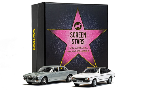 NEW! Corgi CC91992 Screen Stars - Ford Capri Mk2 2.0S Diamond White and Jaguar XJ6 Series 2 Silver