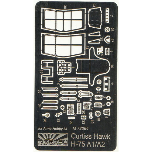 Marabu Finest Hobby Designs M72064 Curtiss Hawk H-75 A1 / A2 - PE Parts (for Arma Hobby Kits)