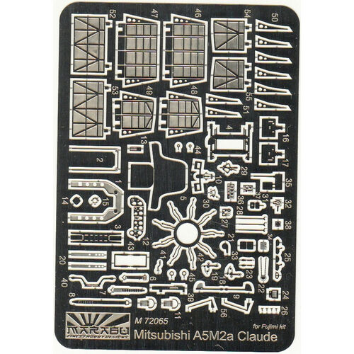 NEW! Marabu Finest Hobby Designs M72065 Mitsubishi A5M2 Claude - PE Parts (for Fujimi Kits)