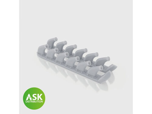 NEW! Art Scale Kit A48089 North American P-51D Mustang - 3D-Printed Exhausts / 1 Pair (for Eduard Kits)