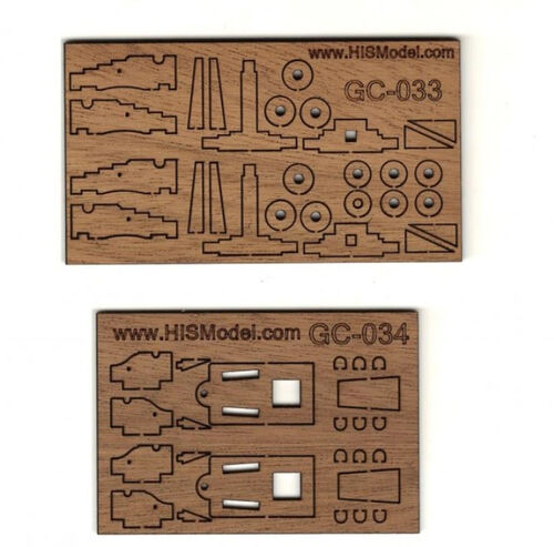 NEW! HiSModel SET-CON1-76-09 USS Constitution - Set of 22 Pcs Gun Carriages on Upper Deck (for Model Shipways Kits)