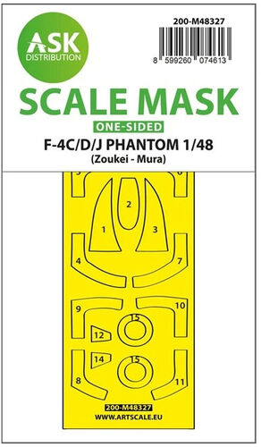 Art Scale Kit M48327 McDonnell Douglas F-4 C / D / J Phantom - One-Sided Self-Adhesive Mask for Clear Parts and Wheels (for Zoukei-Mura kits)