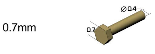 Top Studio TD23254 0.7 mm Hex Rivets C Brass (10 pcs)