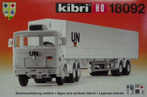 NEW! Kibri 18092 MAN 3-Axle with 2-Axle Semi-Trailer Box with Bundeswehra Tarpaulin