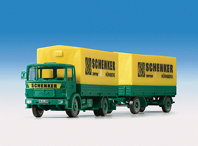 NEW! Kibri 14612 MAN 2-Axle with 2-Axle Trailer, Box Body with Tarpaulin, SCHENKER