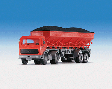NEW! Kibri 14613 Mercedes-Benz 2-Axle with 2-Axle Semi-Trailer for Coal Transport, with Load