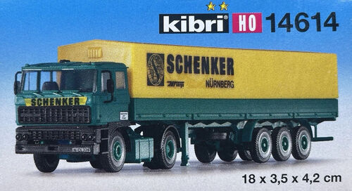 NEW! Kibri 14614 DAF 2-Axle with 3-Axle Semi-Trailer with Tarpaulin, SCHENKER