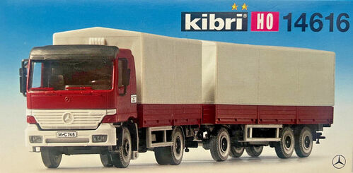 NEW! Kibri 14616 Mercedes-Benz 2-Axle Box Body with Tarpaulin and 3-Axle Trailer Box Body with Tarpaulin