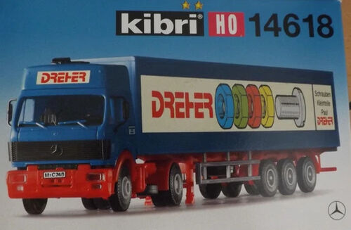 NEW! Kibri 14618 Mercedes-Benz 2-Axle with 3-Axle DREHER Semi-Trailer