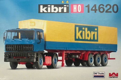NEW! Kibri 14620 DAF 2-Axle with Semi-Trailer, 3-Axle Box Body with Tarpaulin KIBRI