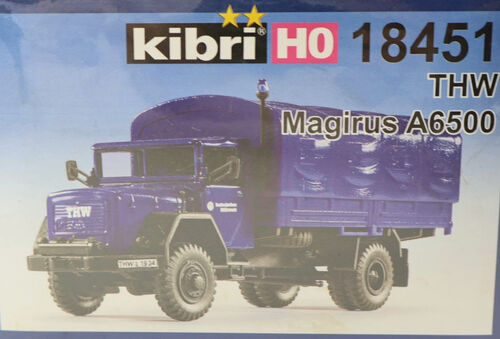 NEW! Kibri 18451 Magirus Deutz A6500 2-Axle Tipper with Tarpaulin THW