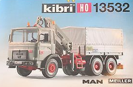 NEW! Kibri 13532 MAN 3-Axle with Self-Loading Crane, Tarpaulin-Covered Box Body