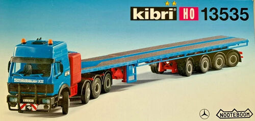 NEW! Kibri 13535 Mercedes-Benz 4-Axle with 4-Axle Platform Semi-Trailer