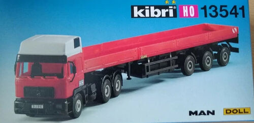 NEW! Kibri 13541 MAN 3-Axle with 3-Axle Low-Sided Box Semi-Trailer