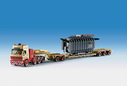 NEW! Kibri 13546 Mercedes-Benz 4-Axle with 5-Axle Heavy-Duty Semi-Trailer Carrying A Transformer