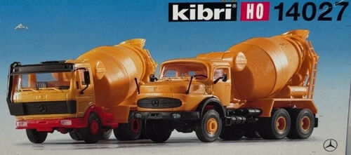 NEW! Kibri 14027 Mercedes-Benz 3-Axle Concrete Mixer (2 Units)