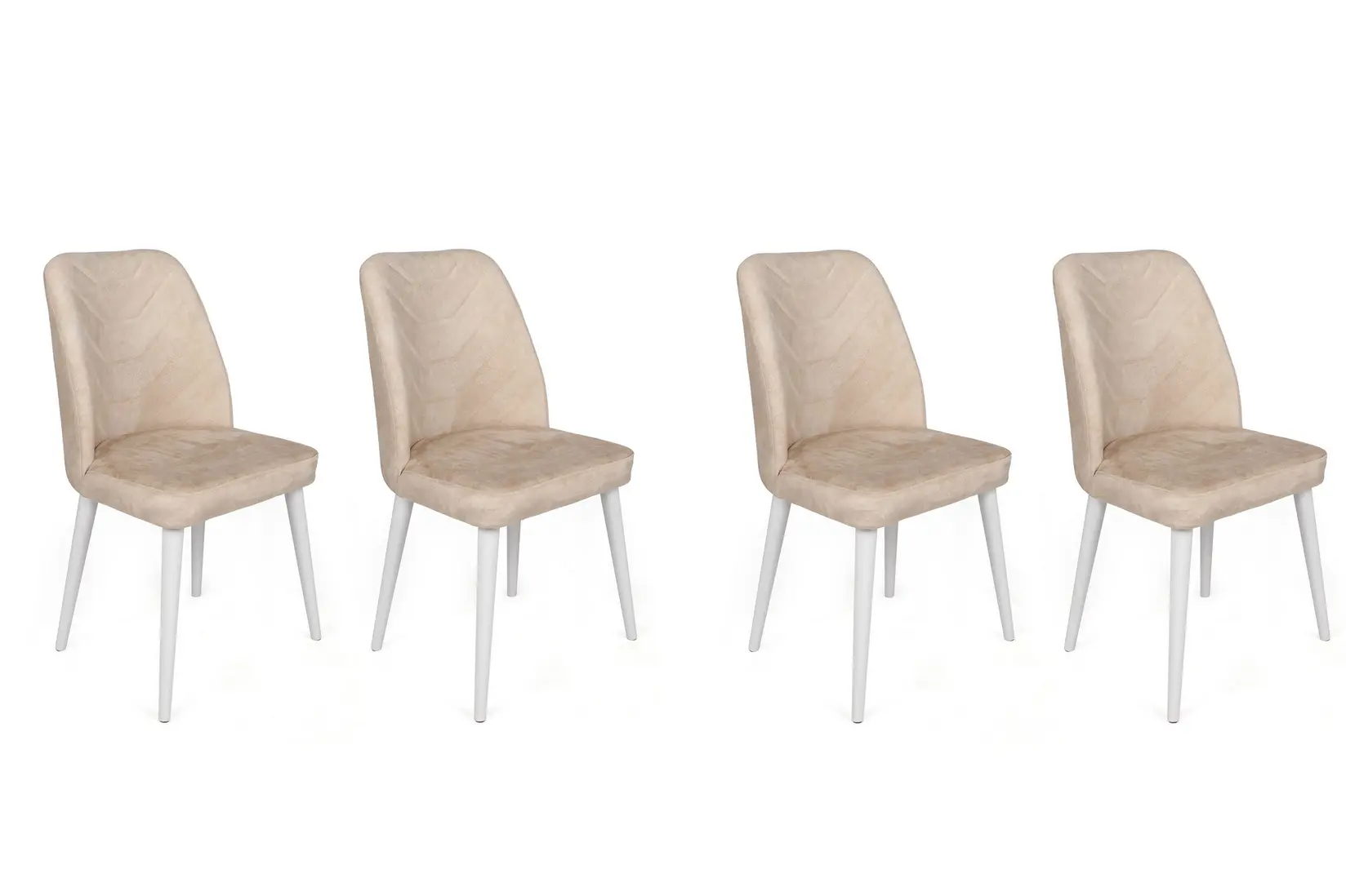 Hanah Home Set 4 trpezarijske stolice Dallas Bež-Beli