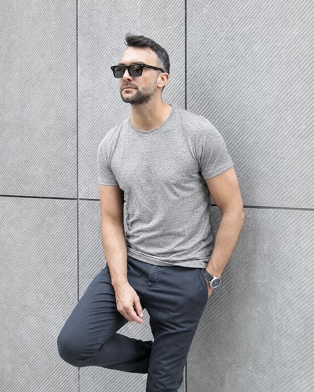 T-Shirt Melange muška siva majica