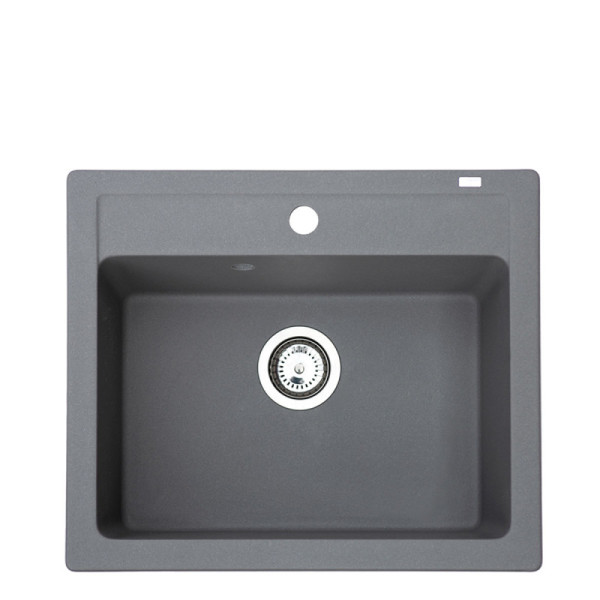 METALAC granitna usadna sudopera XQuadro 60 Grafit 600×500 Ø90