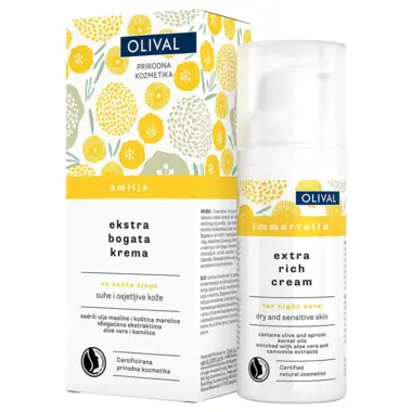 OLIVAL
Noćna krema za suvu i osetljivu kožu lica - smilje 50 ml