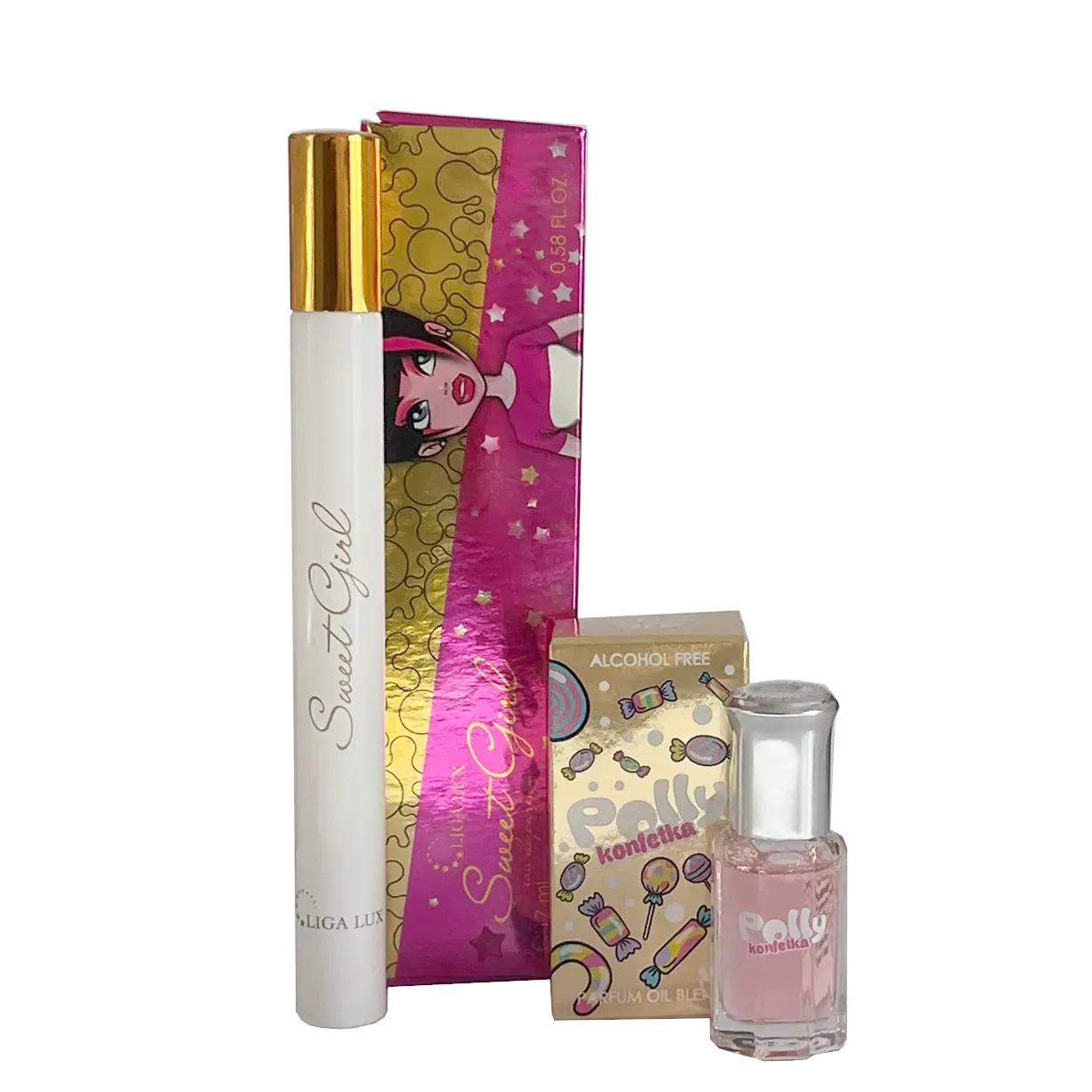 Neo Parfum Ženski set parfema Sweet Girl, EDT, 17 ml + Parfemsko ulje Polly Konfetka, 6 ml