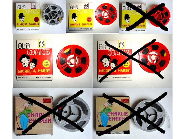 Super 8 filmovi iz 1970-ih Čarli Čaplin, Stanlio i Olio