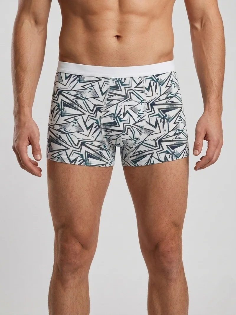 Marco Bokserice Arilje Beli Geometrijski Print | Bear Underwear