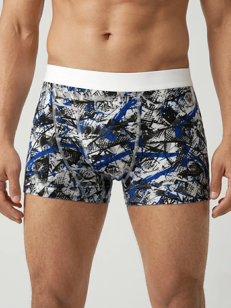 Marco Bokserice Arilje Belo-Plavi Abstract Print | Bear Underwear