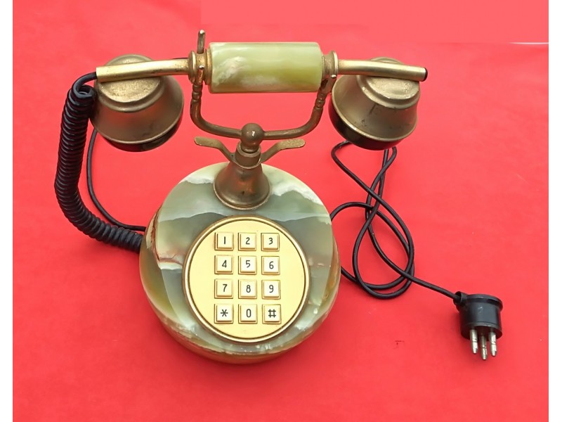 Italijanski stari telefon (kamen oniks -pozlata)