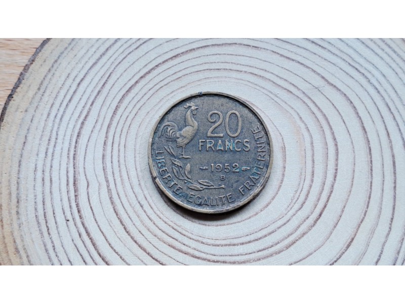 FRANCUSKA 20 FRANCS 1952 GODINA KOVNICA B