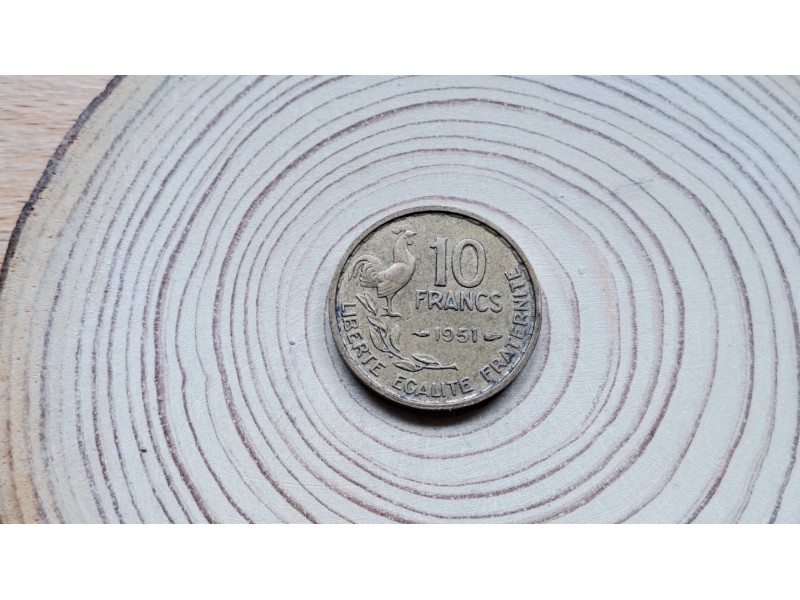 FRANCUSKA 10 FRANCS 1951 GODINA