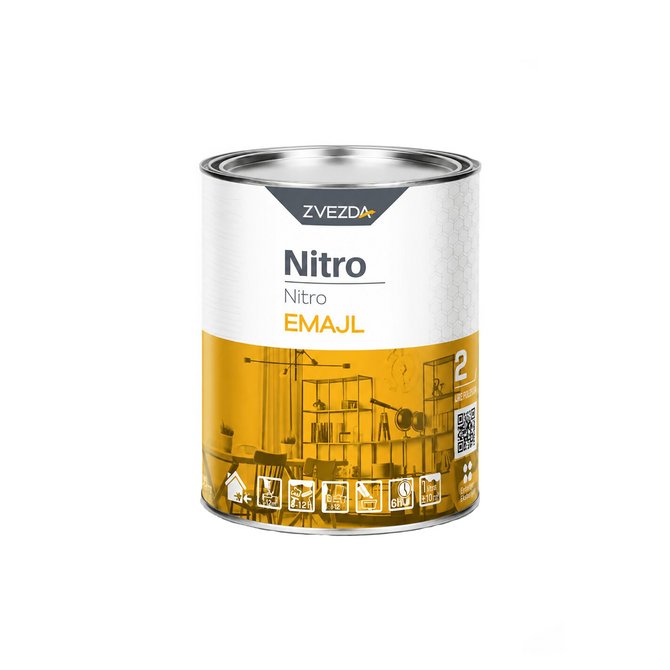 ZVEZDA nitro emajl za drvo i metal bela mat 5l