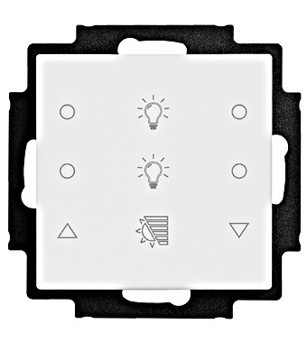 Pushbutton sensor 6-gang,4x light,2x shutter,I/O,room therm.
Sensor for temperature measurement;2 separate temperature controls via KNX;Temperature control with up to 4 sensor values possible;Tem...