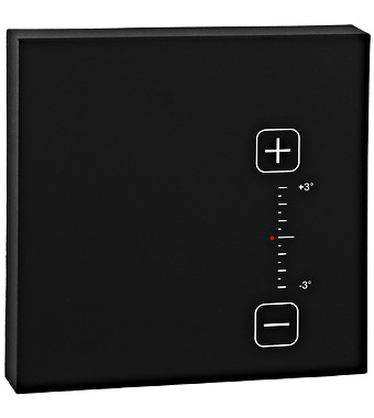 Room thermostat w. hygrostat, I/O & manual temp. Adjustment
Room temperature control;Sensors for temperature, humidity and atmospheric pressure measurement;Humidity sensor (Measuring range 0...10...