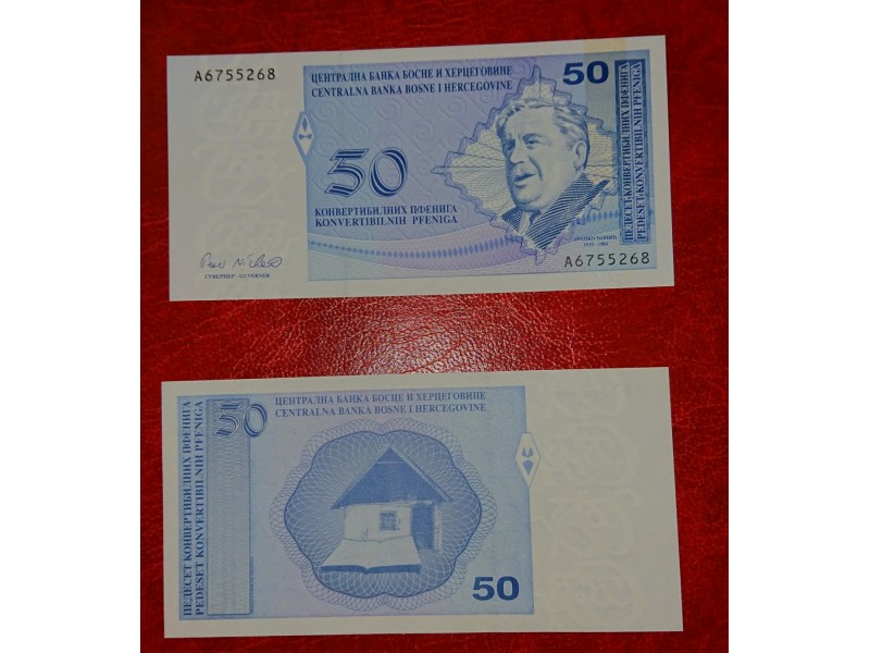Bosna & Hercdgovina 50 pfeniga Branko Copic UNC