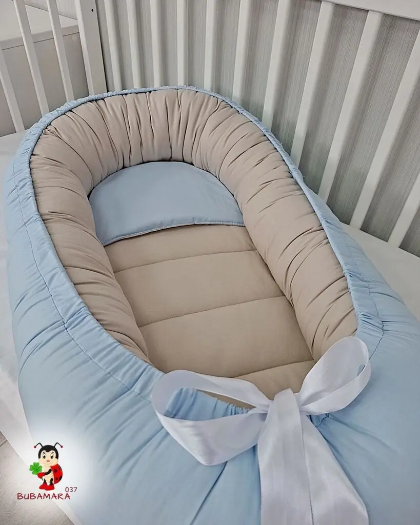 Bubamara037 Gnezdo za bebe, Bež-plavo