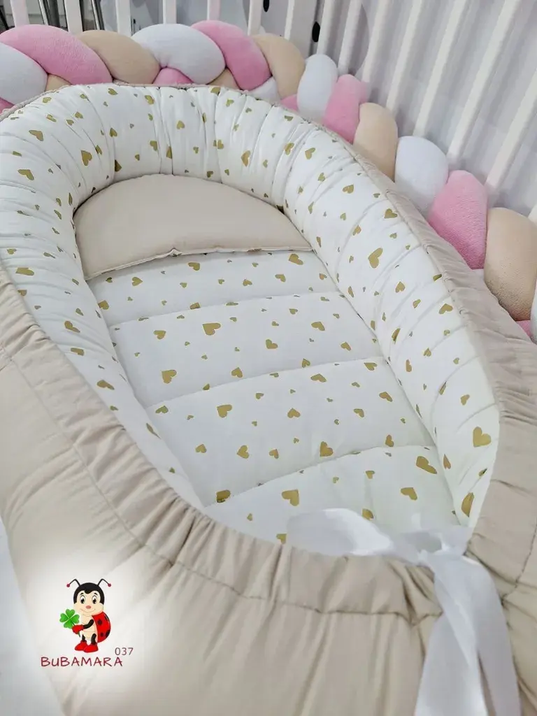 Bubamara037 Gnezdo za bebe Zlatna srca, Belo