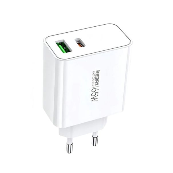 REMAX Strujni Fast punjač Kiddy 1xUSB3.0+1 xTIP C 65W RP-U125, bela