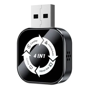 Q1AS 4-IN-1 WIRELESS CARPLAY & ANDROID AUTO ADAPTER WITH AIRPLAY/MIRROR LINK - BLACK