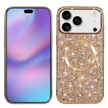 IPHONE 17 PRO ELECTROPLATED GLITTER CASE - MAGSAFE COMPATIBLE - ROSE GOLD