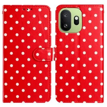 ONEPLUS 15T POLKA DOT PATTERN WALLET CASE - RED