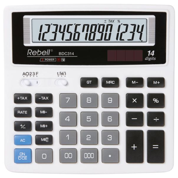 REBELL Kalkulator komercijalni 14mesta RE-BDC314 BX beli