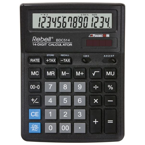 REBELL Kalkulator komercijalni 14mesta RE-BDC514 BX crni