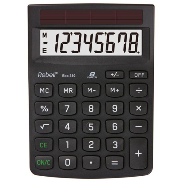 REBELL Kalkulator komercijalni 8mesta RE-ECO310 BX crni