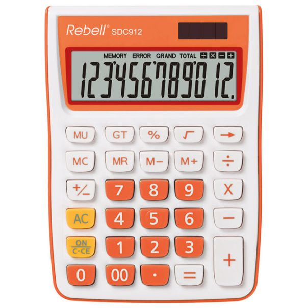 REBELL Kalkulator komercijalni 12mesta RE-SDC912OR BX belo narandžasti