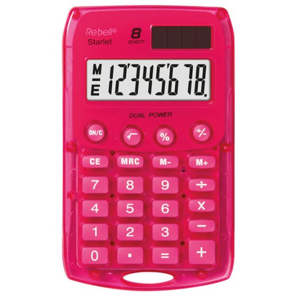 REBELL Kalkulator džepni 8mesta RE-STARLETP BX roze