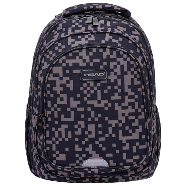 HEAD Ranac đački anatomski 2zipa 1džep veći AB300 Grey Bricks 24.502024119 crno-sivi